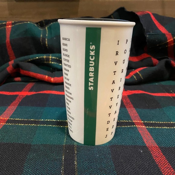 Starbucks | Dining | Starbucks Word Search 2 Oz Travel Coffee Mug With ...